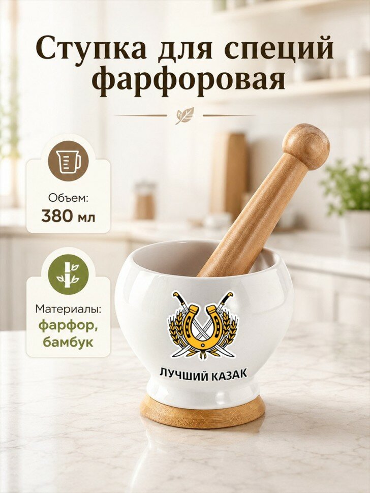 Ступка для специй с надписью "лучший казак"