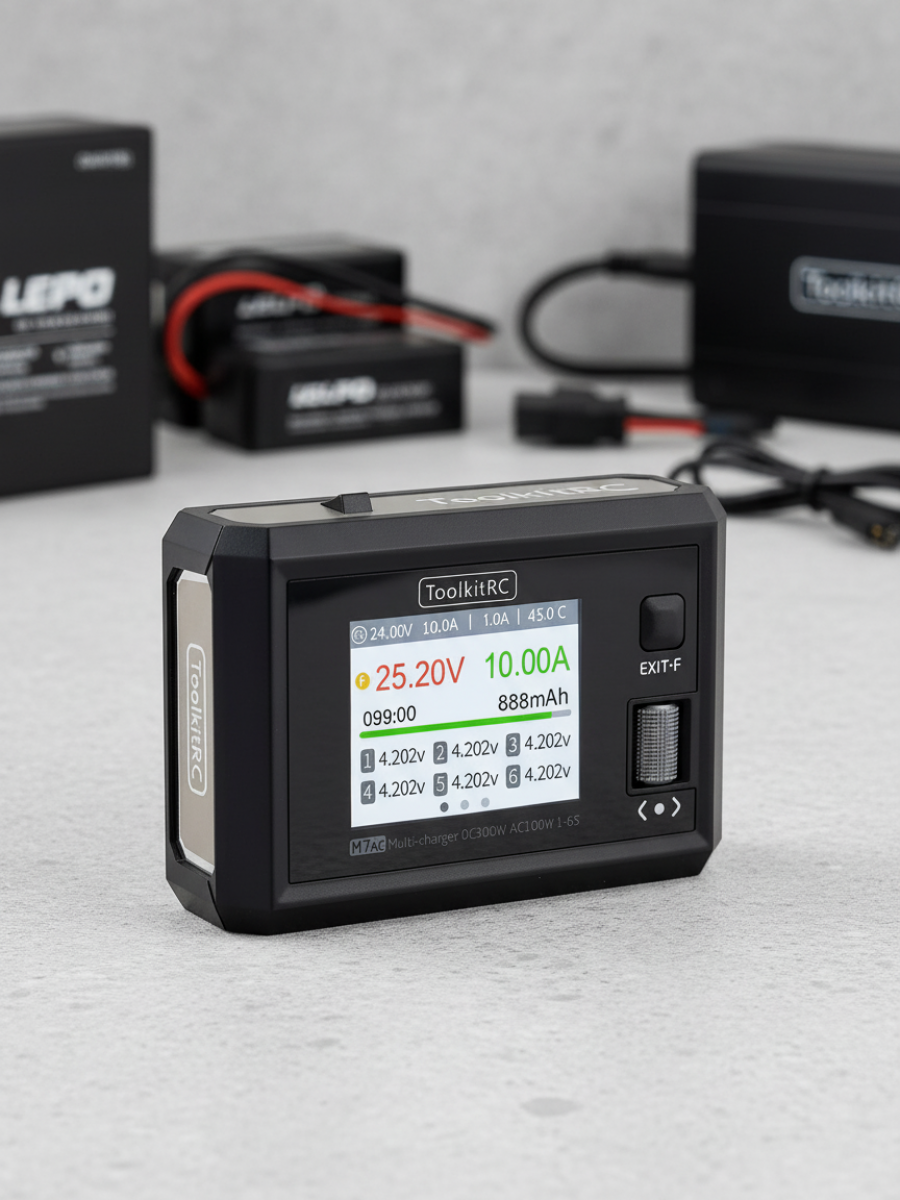 Зарядное устройство ToolkitRC "M7AC", для LiPo аккумуляторов, ЖК-дисплей, 2.4 дюйма