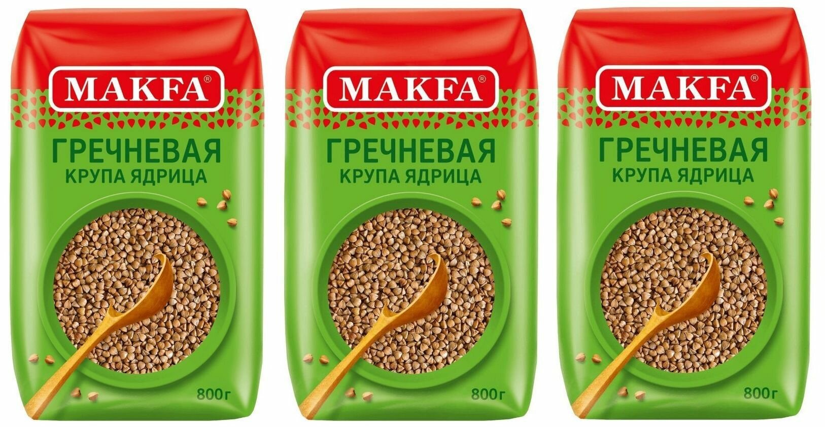 Makfa Крупа гречневая ядрица, 800 г, 3 шт.