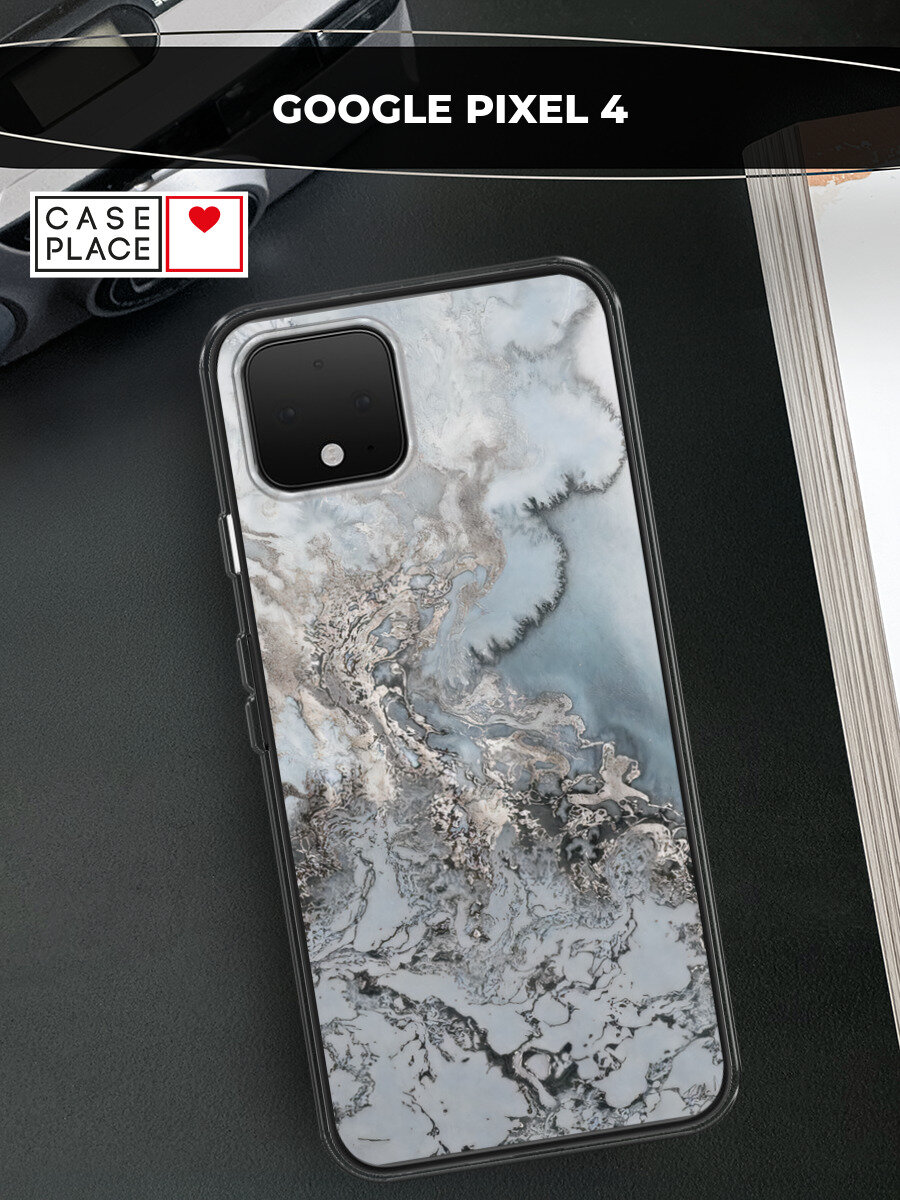 Чехол на Google Pixel 4 / Гугл Пиксель 4 с принтом Морозная лавина серая