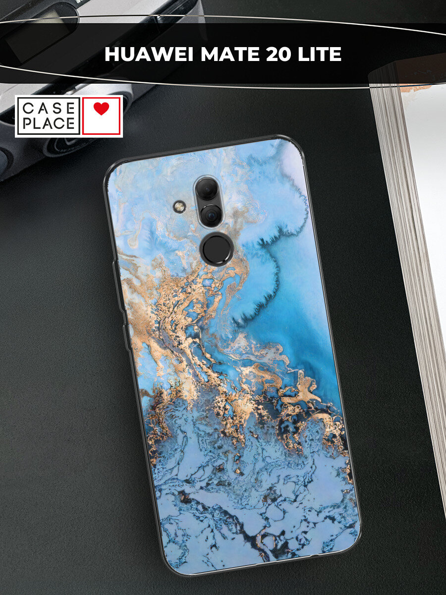 Чехол на Huawei Mate 20 Lite / Хуавей Мате 20 Лайт с принтом Морозная лавина синяя