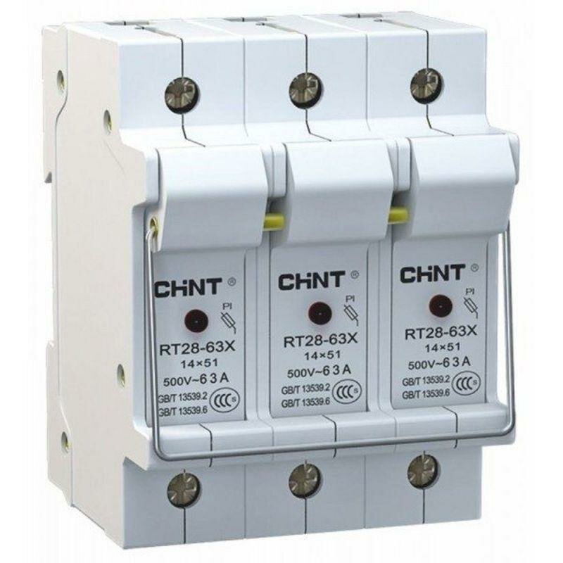 Держатель плавких вставок с индикацией RT28-63X 14х51 3П CHINT 520517