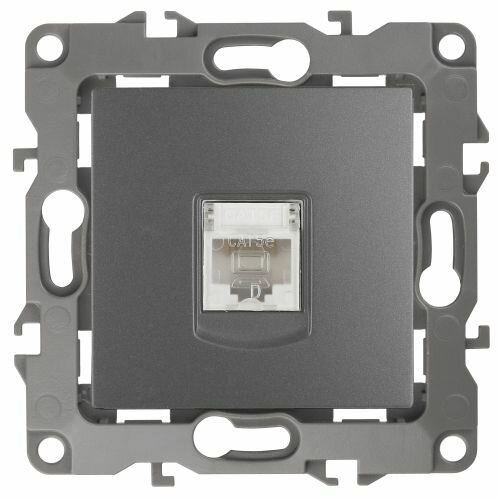 Розетка компьютерная Эра12 12-3107-12 RJ45 графит Эра Б0019350