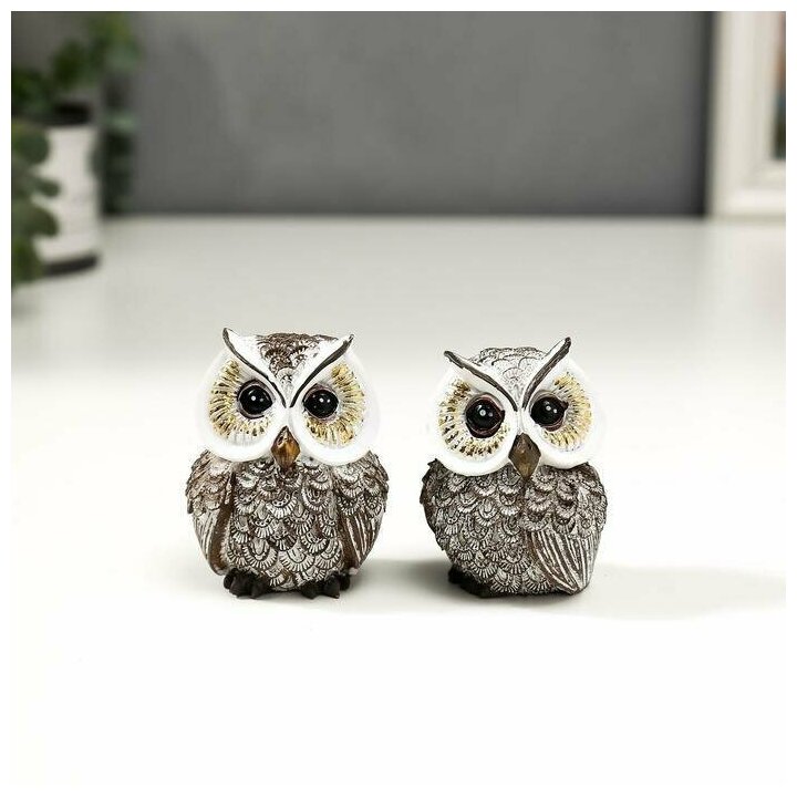 Сувенир полистоун 'Сова с золотыми глазами'5,5х4,5х3 см