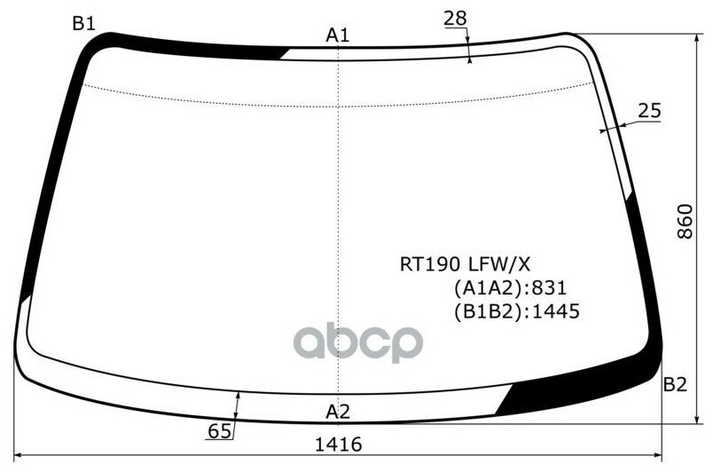 Стекло лобовое Toyota Caldina (T190) 92-02 / Carina E 92-98 XYG арт. RT190 LFW/X