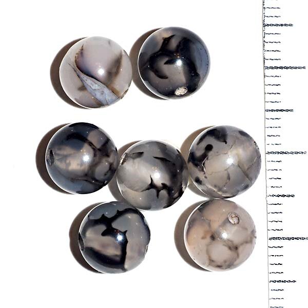 Натуральная бусина Агат Вены Дракона 0010109 шарик 8 мм, цена за 10 шт.