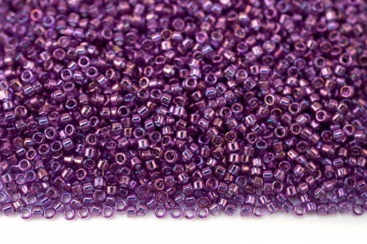 Бисер японский TOHO Treasure цилиндрический 11/0 #0205 темный аметист, золотое сияние, 5 грамм