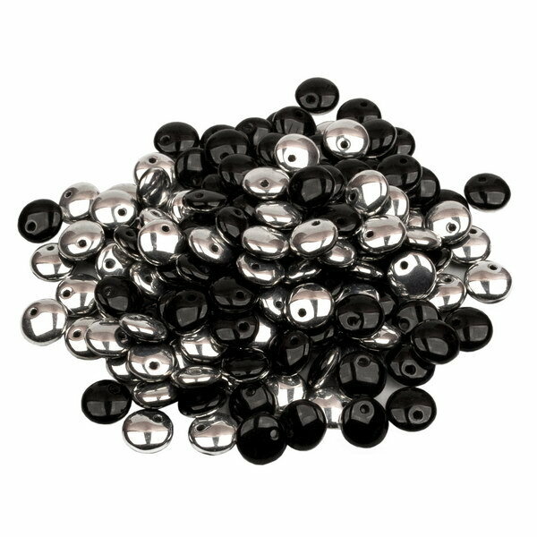 Стеклянные чешские бусины, Lentils, 6 мм, цвет Jet Labrador, 150 шт.