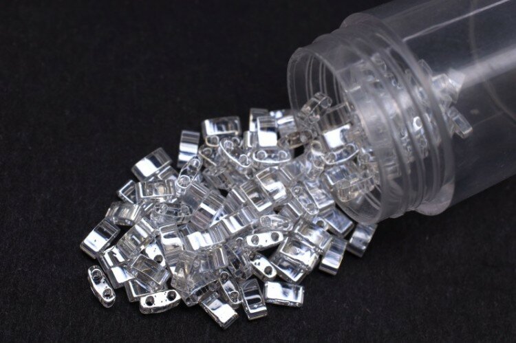 Бисер японский MIYUKI Half TILA #0160 хрусталь, прозрачный глянцевый, 5 грамм