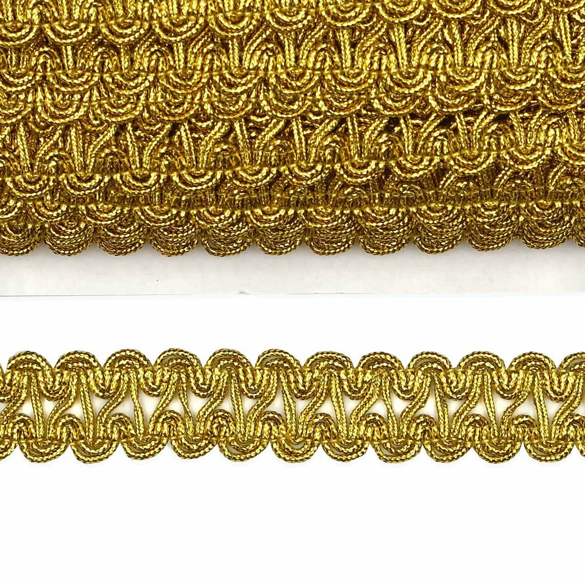 0384-1926 Тесьма металлизированная Айрис, 22мм*18,29м (светлое золото)