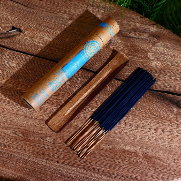 Благовония «Organic. Чакры», аромапалочки, Вишудха, набор 30 шт, с подставкой