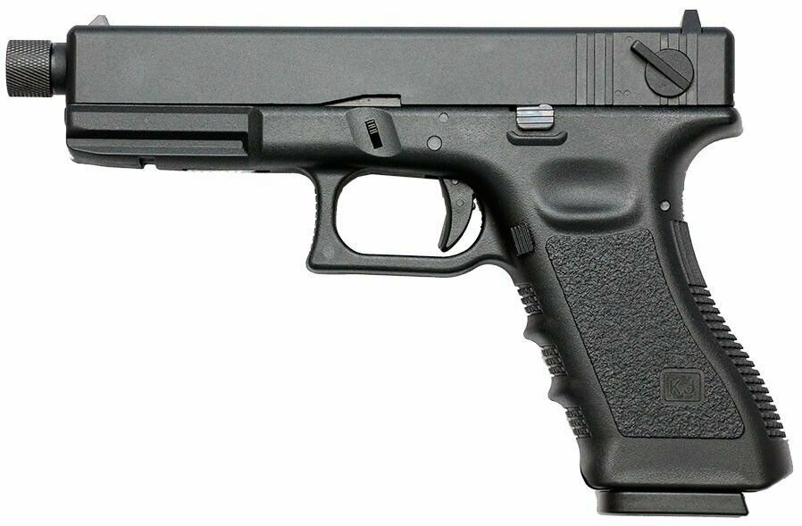 Пистолет пневм. KJW GLOCK G18 GBB CO2, авт. ствол с резьбой