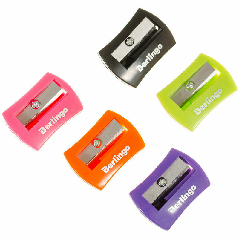 Точилка пластиковая Berlingo "City Style" 1 отверстие, ассорти, 48 штук, 266927