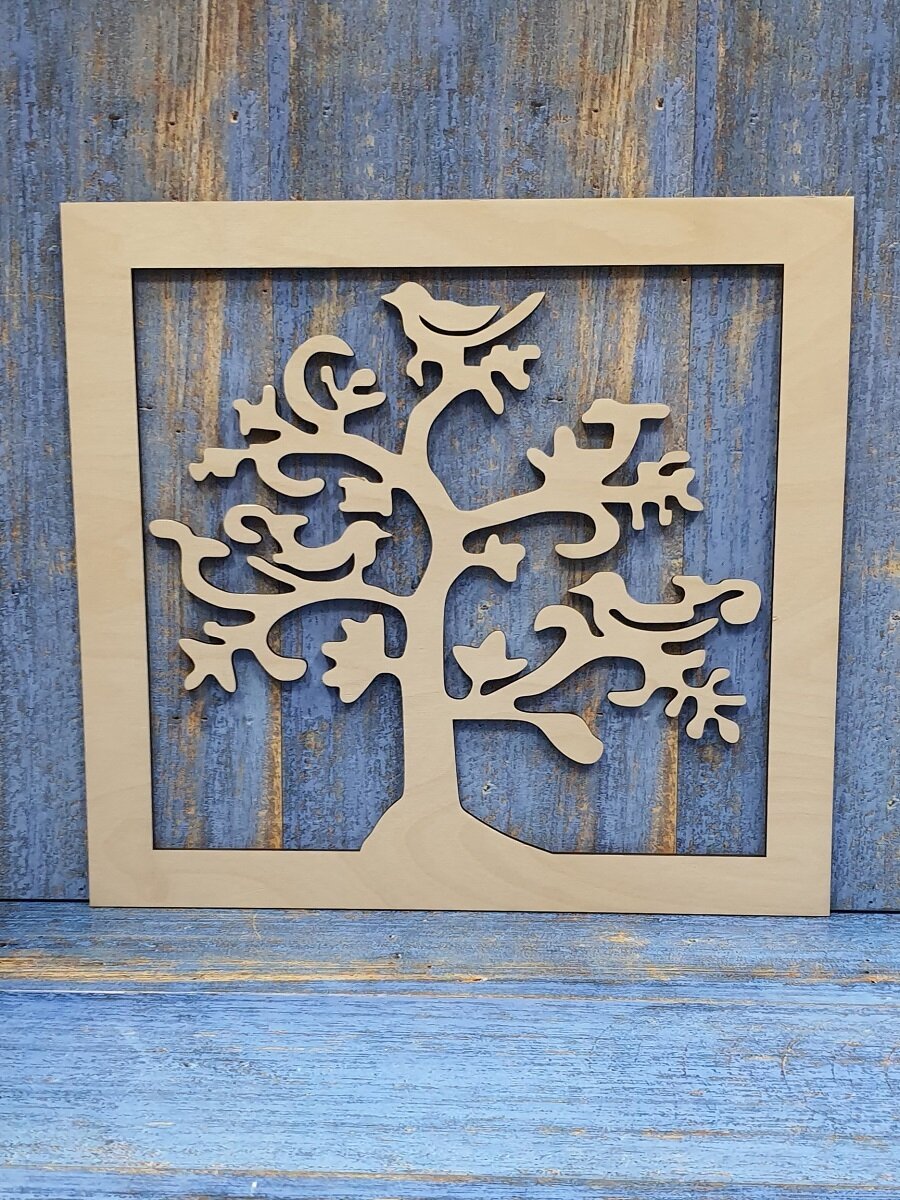 Деревянные заготовки / Декупаж, деревянная заготовка для творчества "Добрый мастер" "Дерево" 30*30см, толщина 6 мм (1шт)