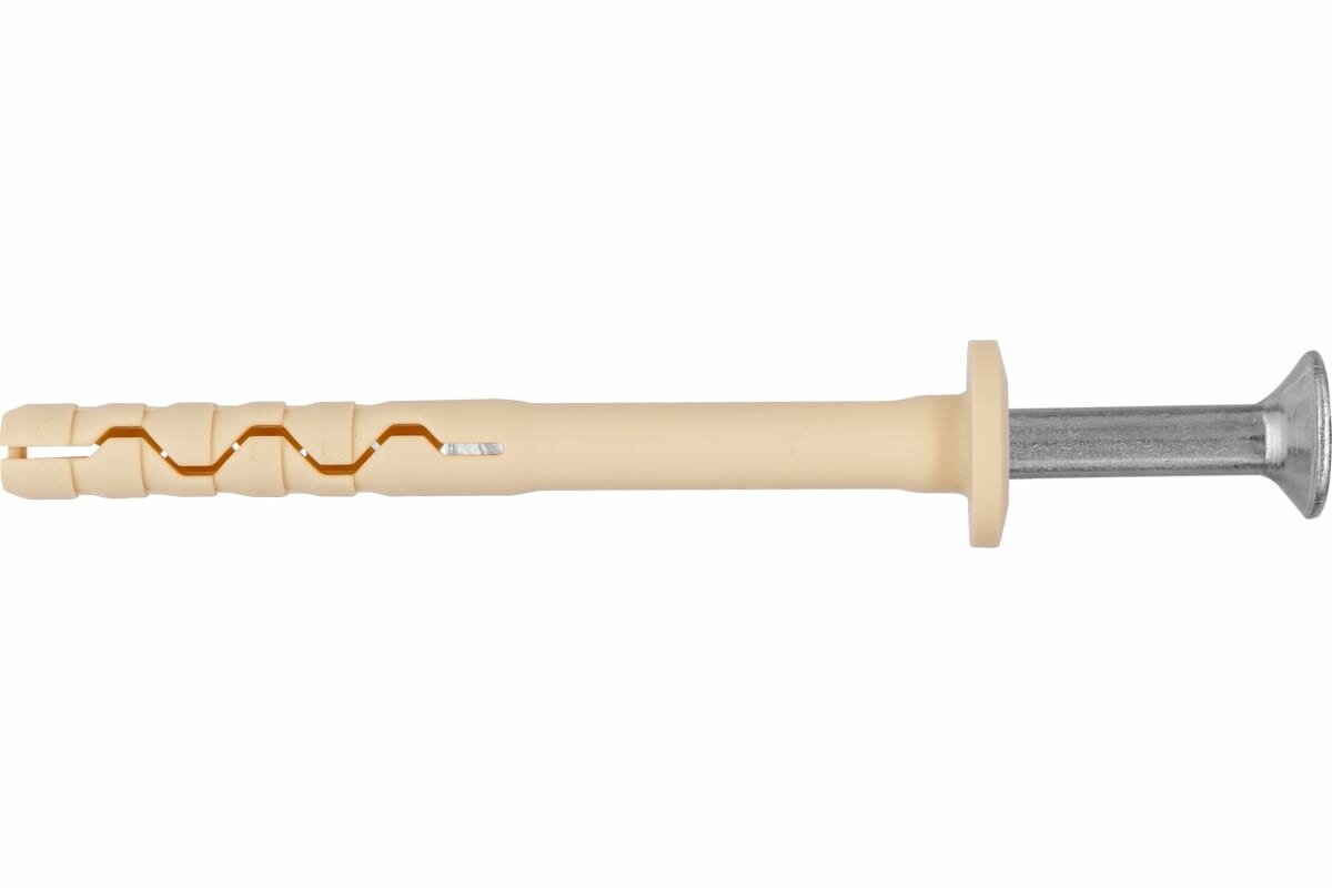 Европартнер дюбель-гвоздь нейлоновый PDGF с грибовидным бортиком 8x60 мм, набор 16 шт