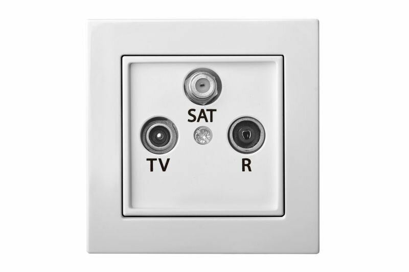 LIREGUS Розетка Телевизионная Оконечная (TV+R+SAT) Белая LIREGUS EPSILON