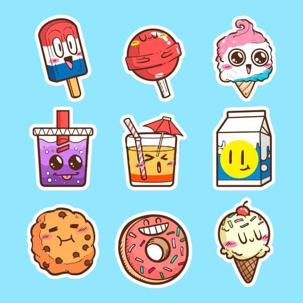 Наклейки стикеры Сладости и десерты