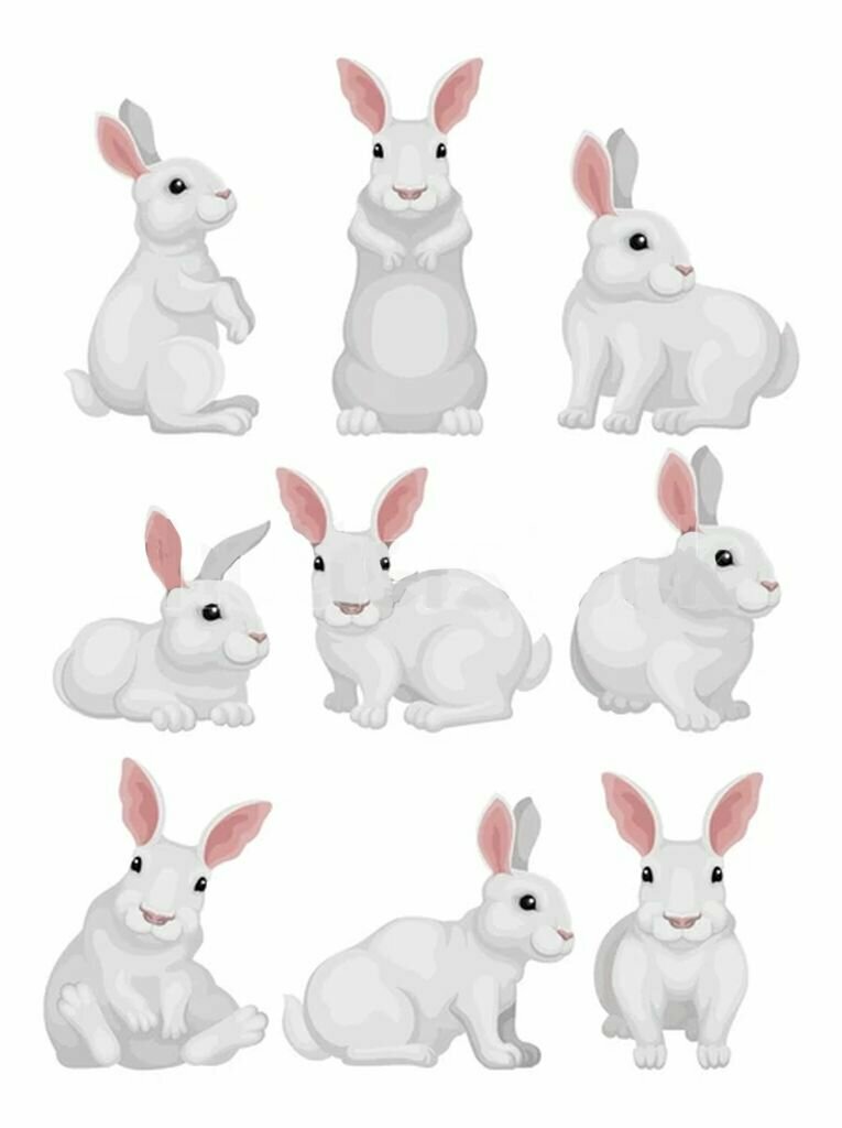 Наклейки стикеры Бедые зайчики