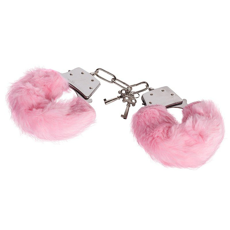 Металлические наручники Metal HandCuff с мехом – розовые