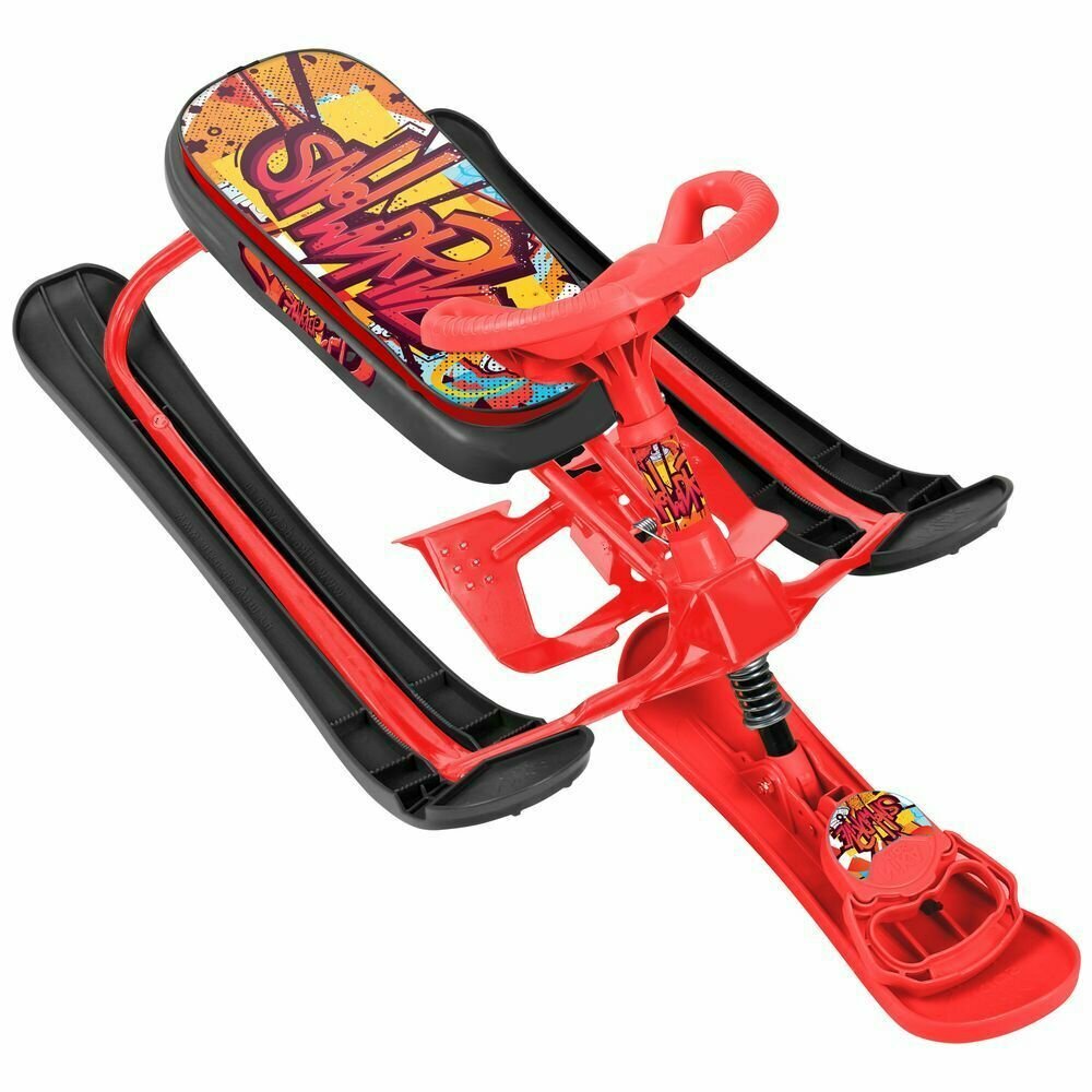 Снегокат Kross с граффити на красном