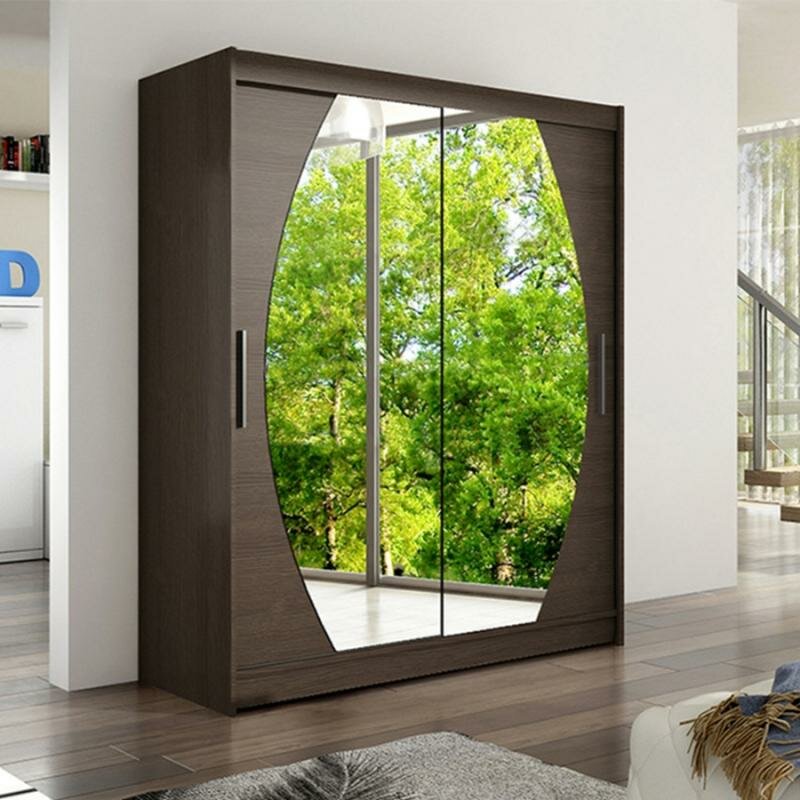 Шкаф-купе Амадеус-34 для одежды с зеркалом двухдверный 170*250*50