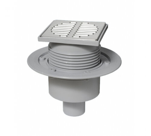 Трап Mcalpine MRFG3V-50, 115 х 115 мм, "сухой" затвор H=87-145 мм, выход 50 мм вертикальный