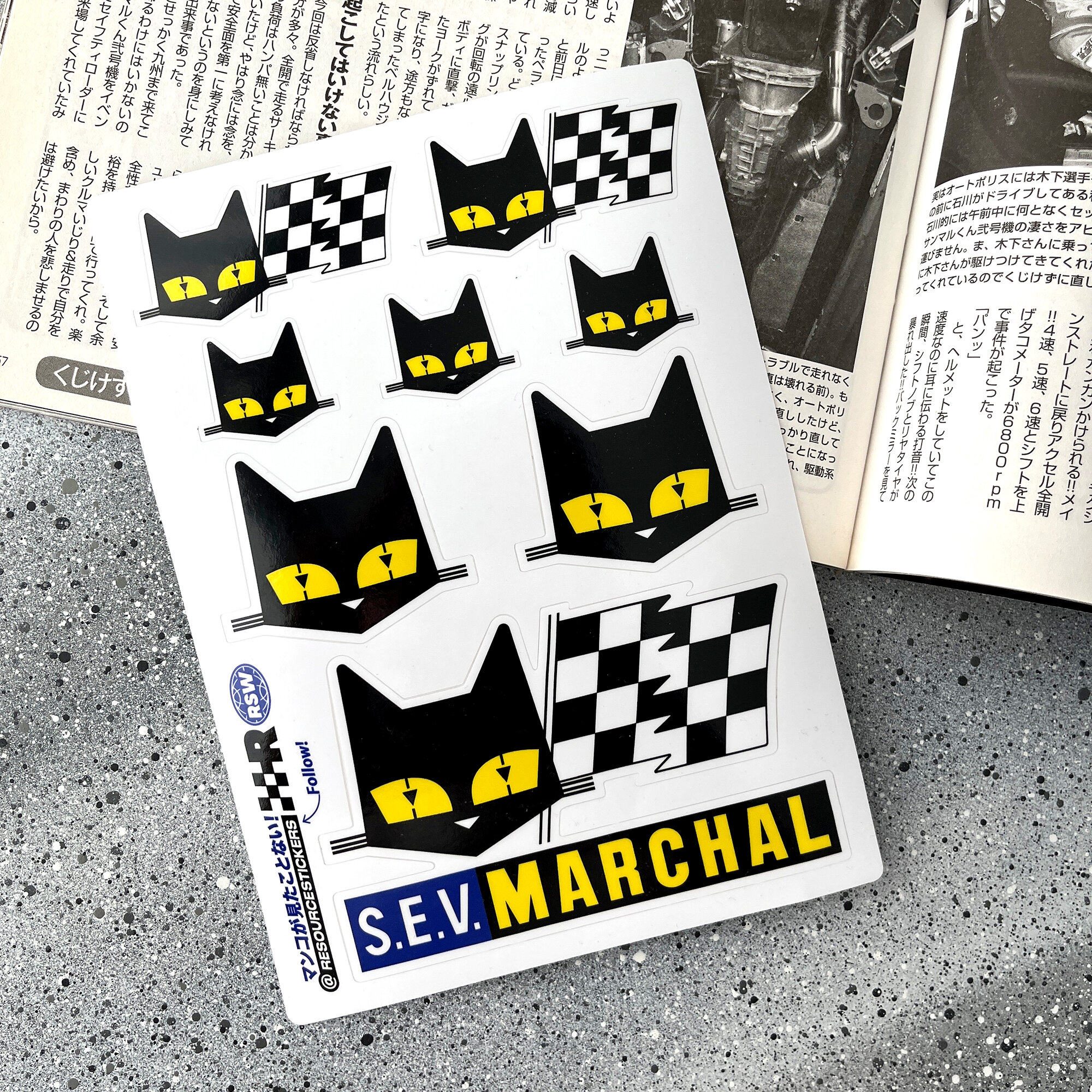 Наклейки в наборе с логотипом S.E.V. Marchal 13.5х18.5см