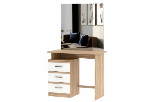 Туалетный стол Сакура / Косметический стол (Дуб Сонома/Белый глянец)