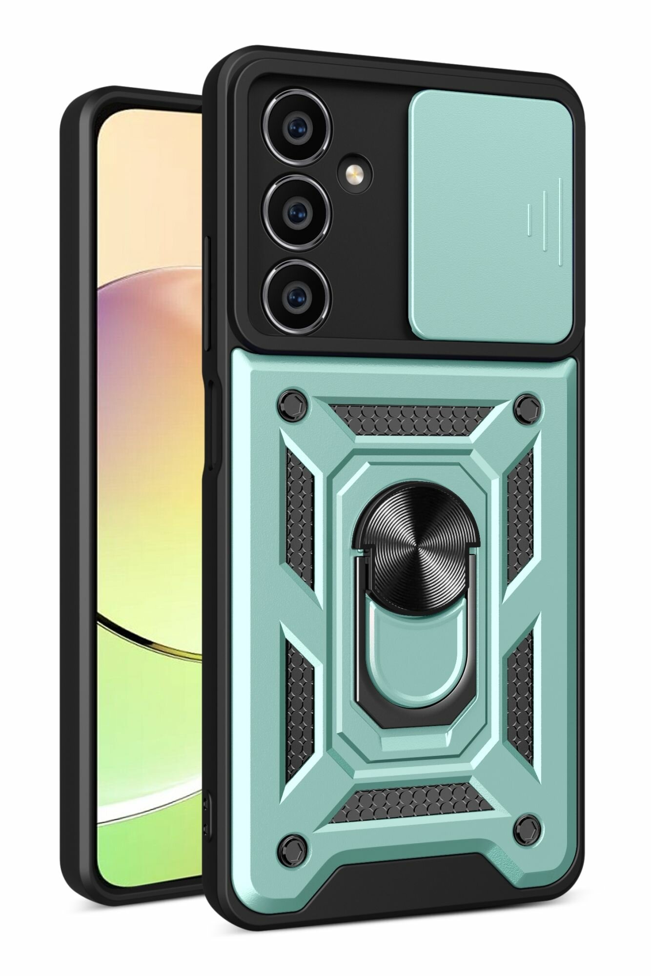 Чехол противоударный для Samsung S23 FE / Самсунг S23 ФЕ с защитой камеры armors (Зеленый)