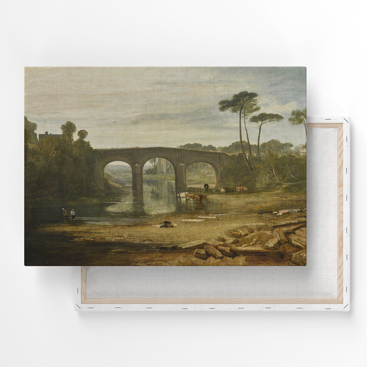 Картина на холсте, репродукция / Уильям Тёрнер - Whalley Bridge and Abbey / Размер 80 x 106 см