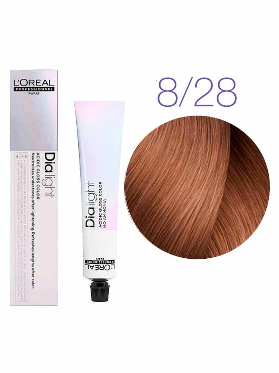 Профессиональная краска для волос L’Oreal Dia Light 8.28 "Светлый блондин", 50 мл