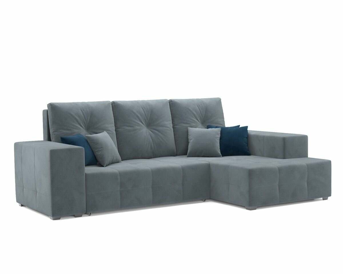 Угловой диван Mebel-ars Монреаль Правый угол велюр Велюр серо-синий/НВ-178/26