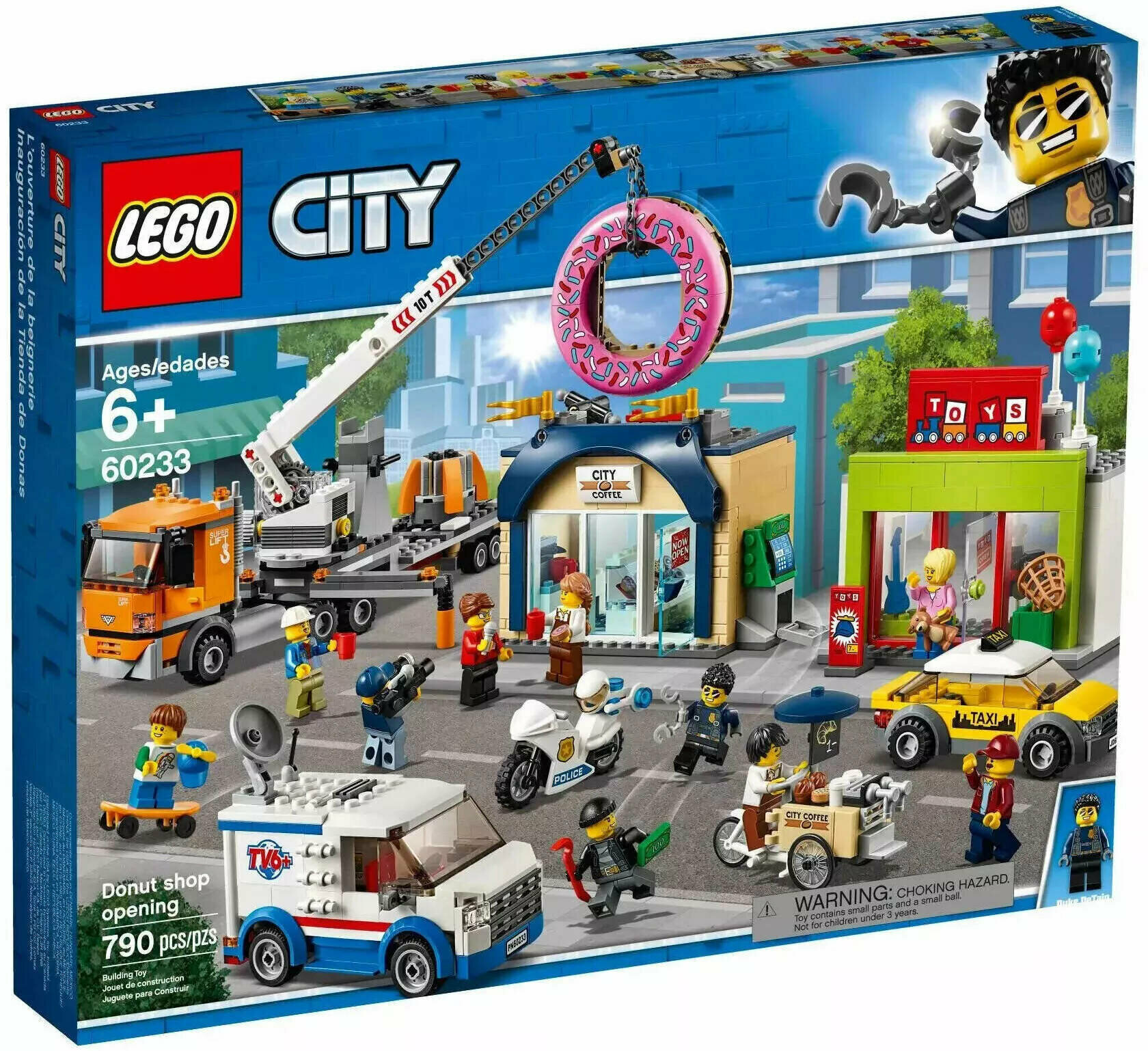 Конструктор LEGO CITY 60233 Открытие магазина по продаже пончиков, 790 деталей, от 6 лет