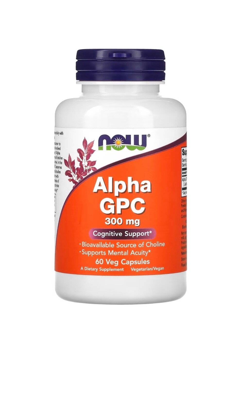 Alpha GPC 300 mg 60 капсул NOW