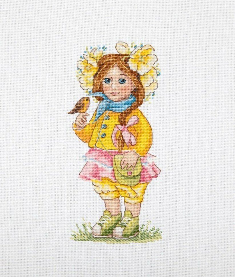 Набор для вышивания Мережка #K-98 Весенняя девочка, Счетный крест, 14 x 23 см