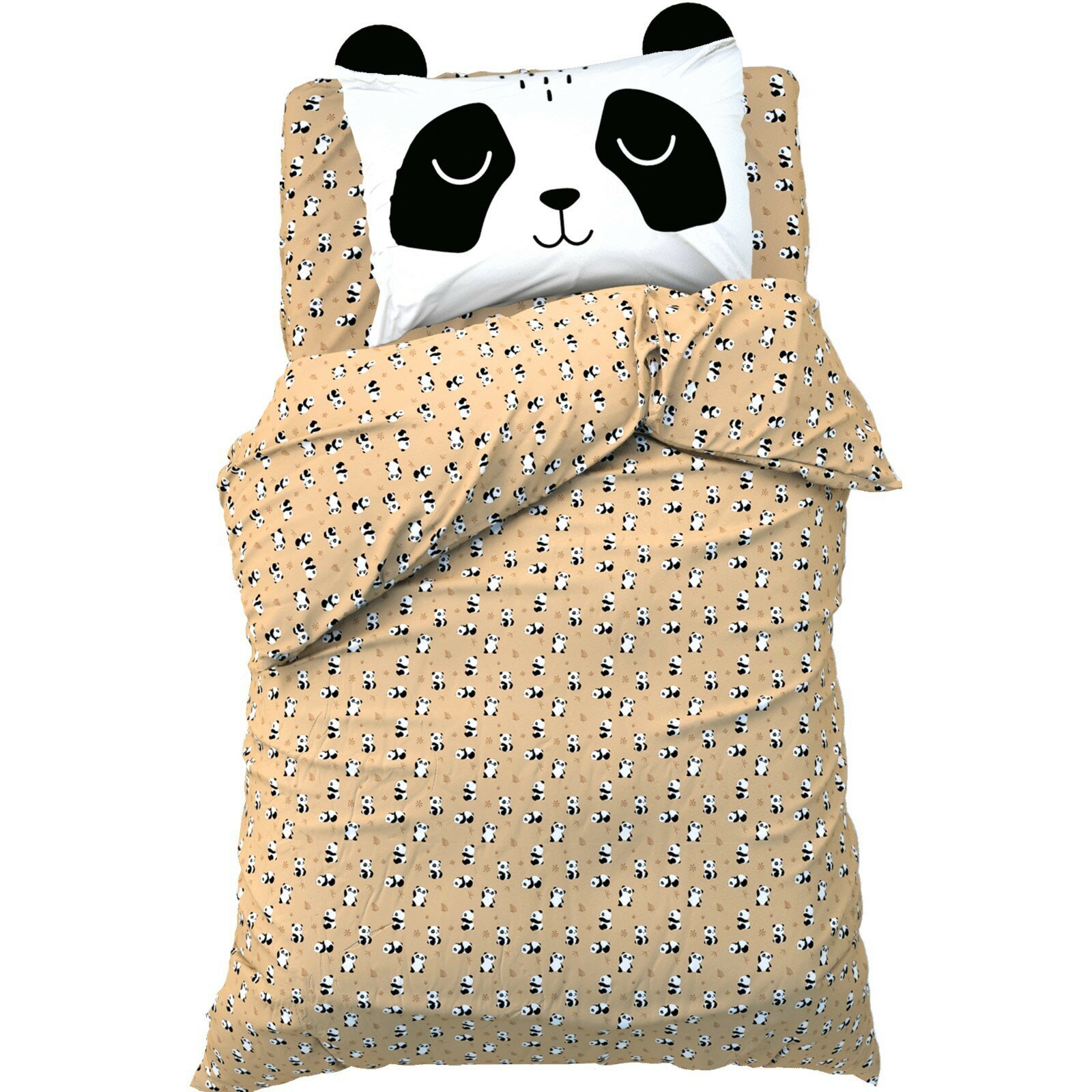 Постельное бельё Этель 1,5 сп Lazy panda, 143х215 см, 150х214 см, 50х70 см -1 шт, 100% хл, бязь, 9935630