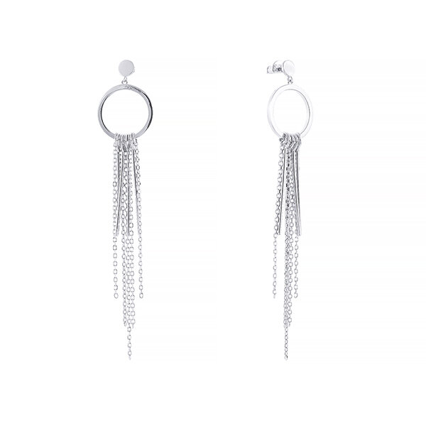 Серьги с подвесками, серебро, 925 проба