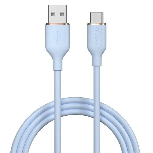 Devia Кабель силиконовый Jelly Series, USB - Type-C, 1.2 м, голубой