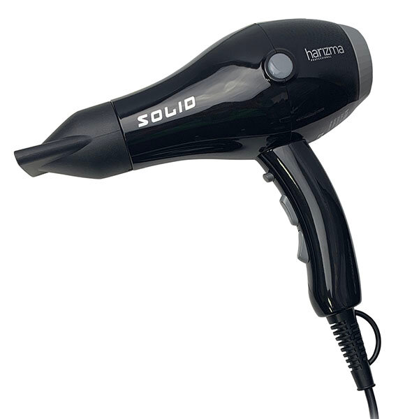 Фен с бесщеточным мотором Harizma Solid h10227, черный, ионизация, мощность- 2200 Вт