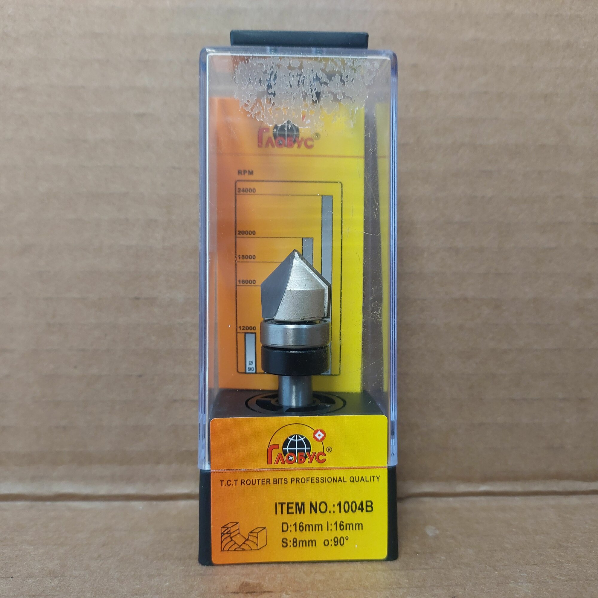 Пазовая V образная с верхним подш 90 грГлобус 1004B Пазовая V обр с (верх/подш) D:16mm I:16mm d:8mm o:90