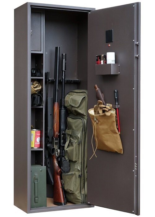 Шкаф оружейный Klesto TakTika 3014EL Муар электронный и ключевой замок, 2 полки, коричневый