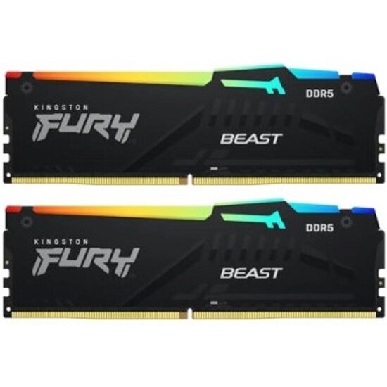 Оперативная память Kingston DDR5 16Gb (2x8Gb) 6000MHz pc-48000 FURY Beast RGB EXPO CL36, 1.35V (KF560C36BBEAK2-16)