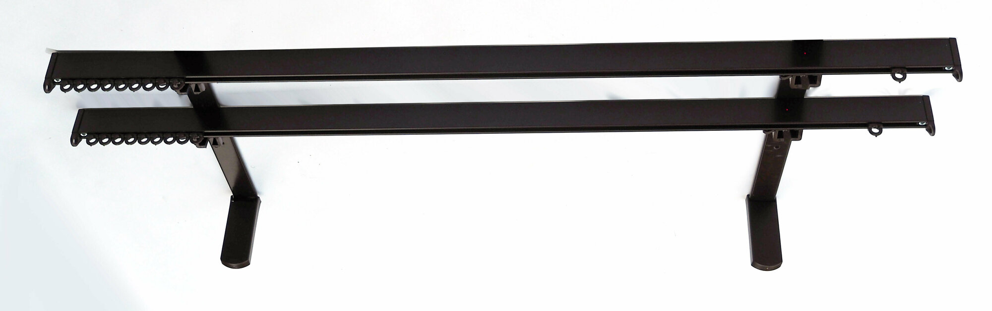 Профильный карниз для штор Симпл двухрядный черный.