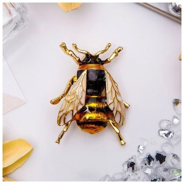 Брошь, эмаль, стразы