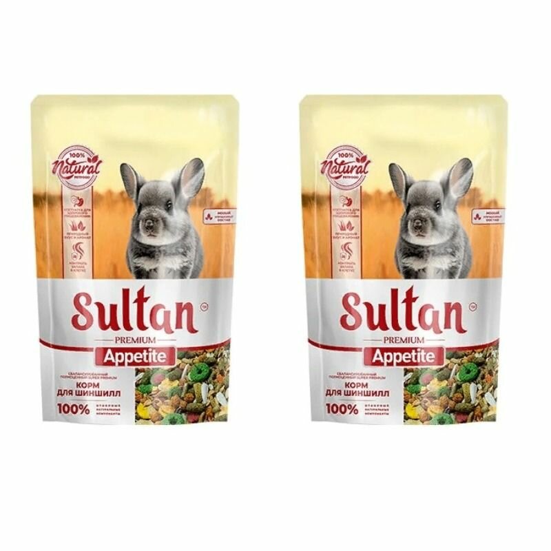 Sultan Полнорационный корм для шиншилл Appetite Premium, 700 г, 2 шт.