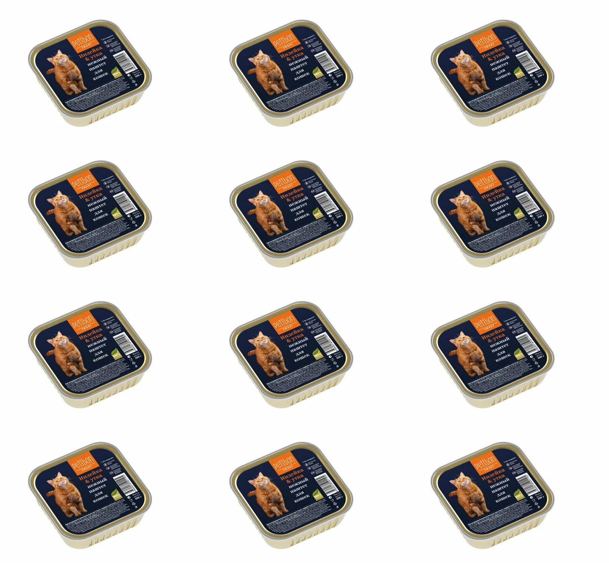 Petibon Smart консервы для кошек паштет с индейкой и уткой, 100 г - 12 шт