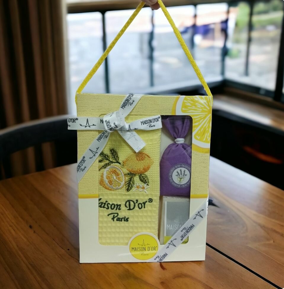 Подарочный комплект кухонного полотенца Maison Dor Trio 1 шт. 50*70 желтый