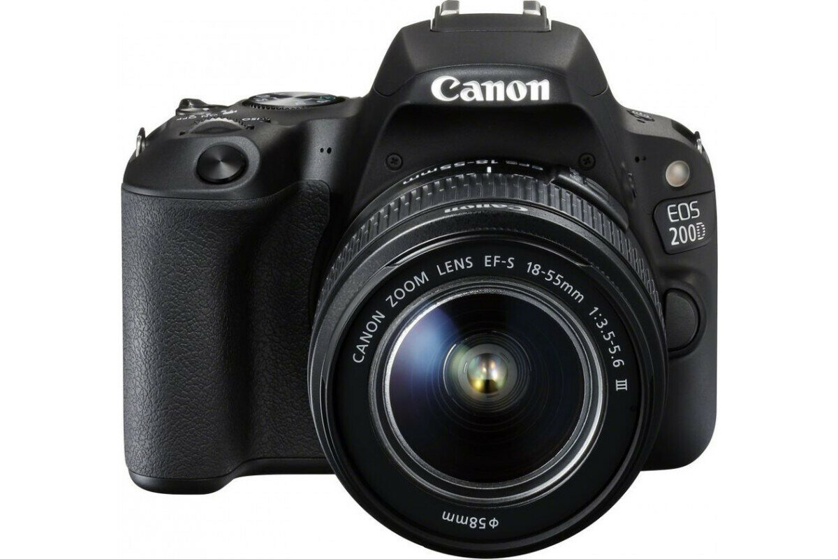 Зеркальный фотоаппарат Canon EOS 200D Kit EF-S 18-55mm f/3.5-5.6 DC III, черный