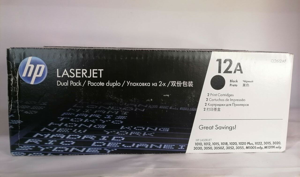 Картридж HP Q2612AD/Q2612AF лазерный черный 2 шт./уп. для LaserJet 1010, 3020