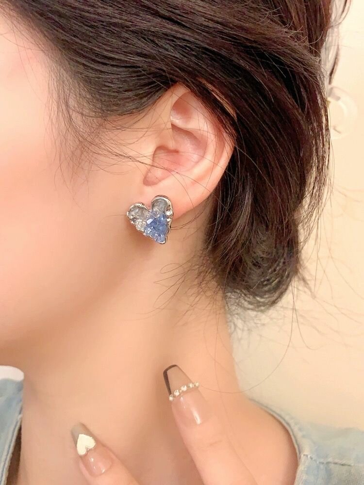 Серьги пусеты, кристалл